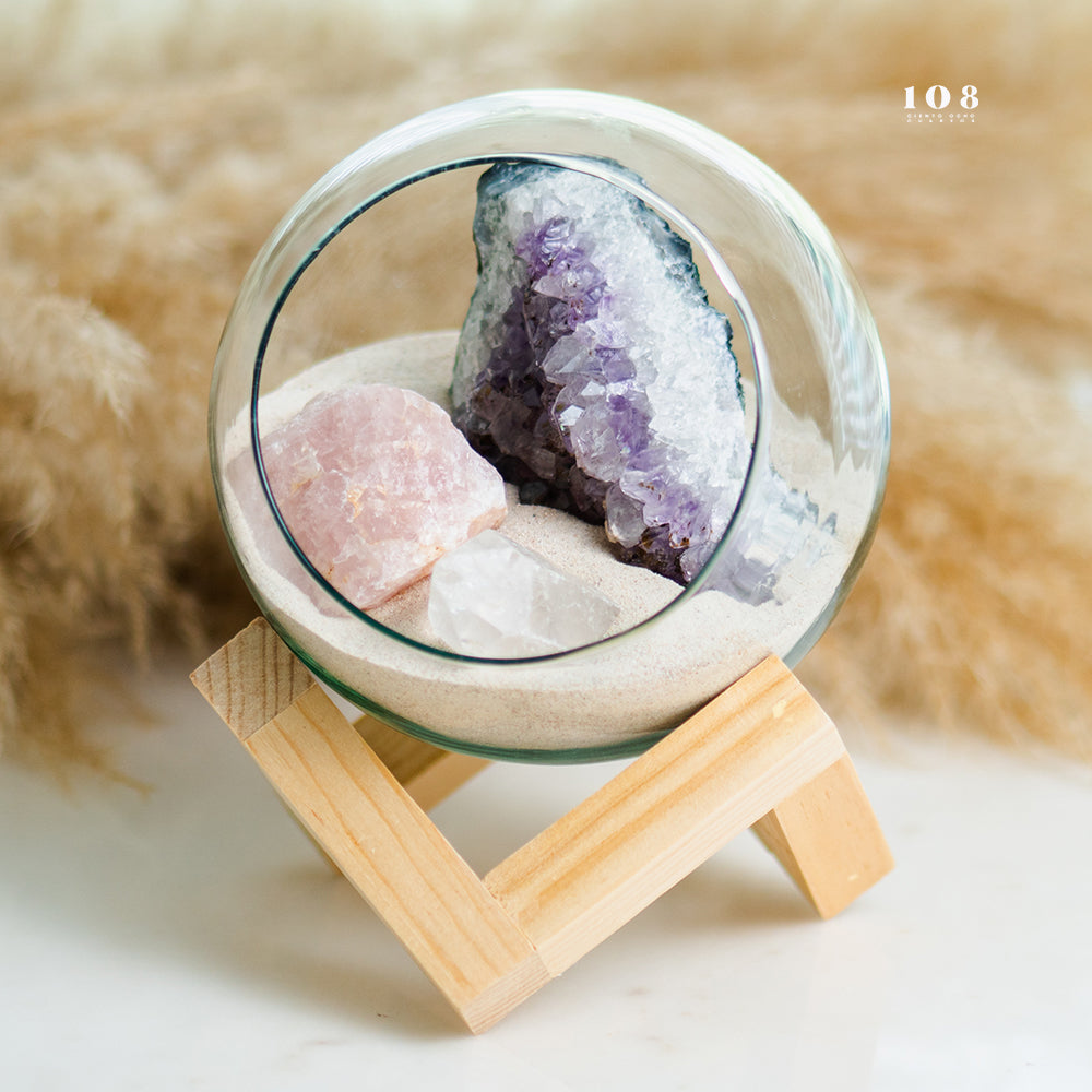 DECORACIÓN con CUARZOS amatista, rosa y blanco MAGIC BUBBLE la ORIGINAL – 108Cuarzos